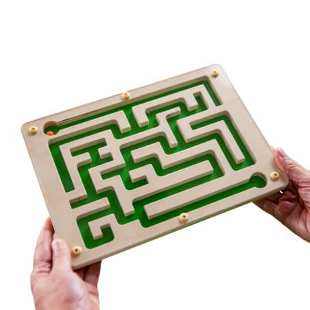 Tablette labyrinthe à bille Parcours médian - Jeu en bois pour seniors