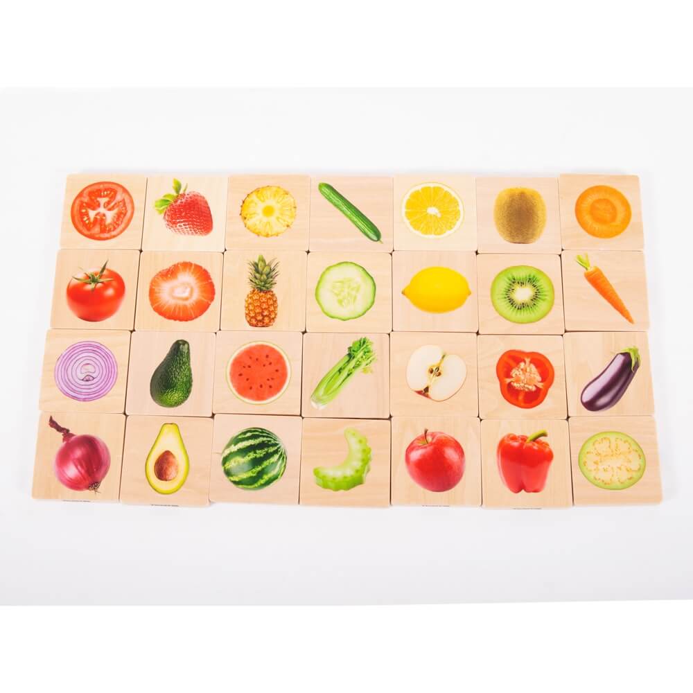 Jeu de memory en bois fruits et légumes – Tickit
