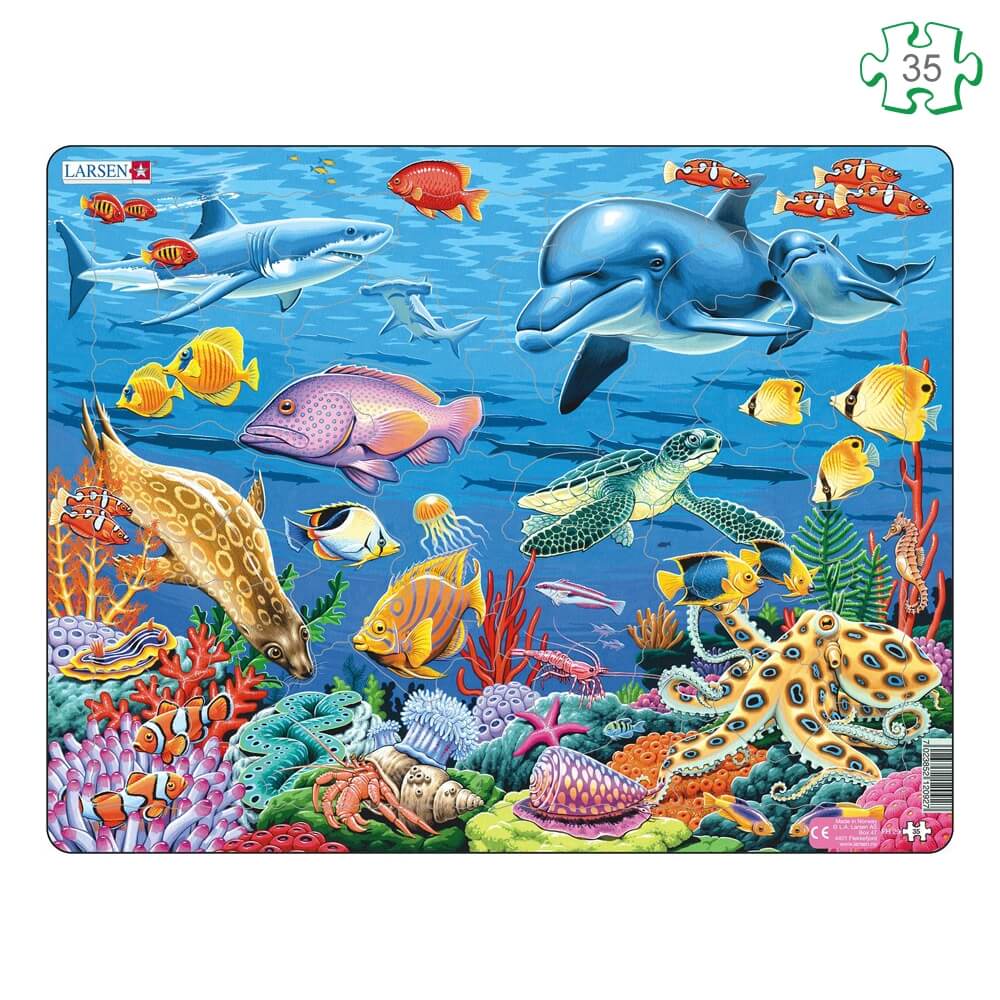 Puzzle animaux de la mer - aquatique et marin - avec contour