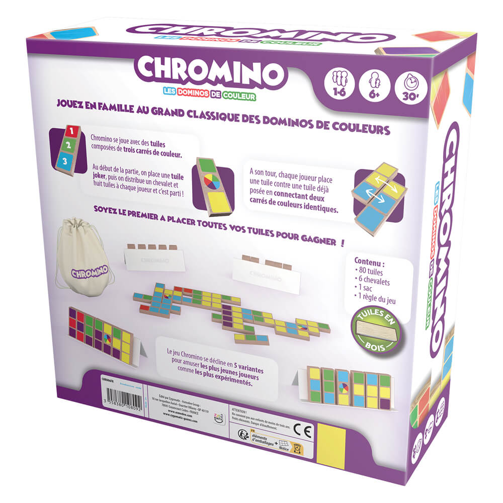Chromino – Jeu de dominos de couleur familial et règle simple